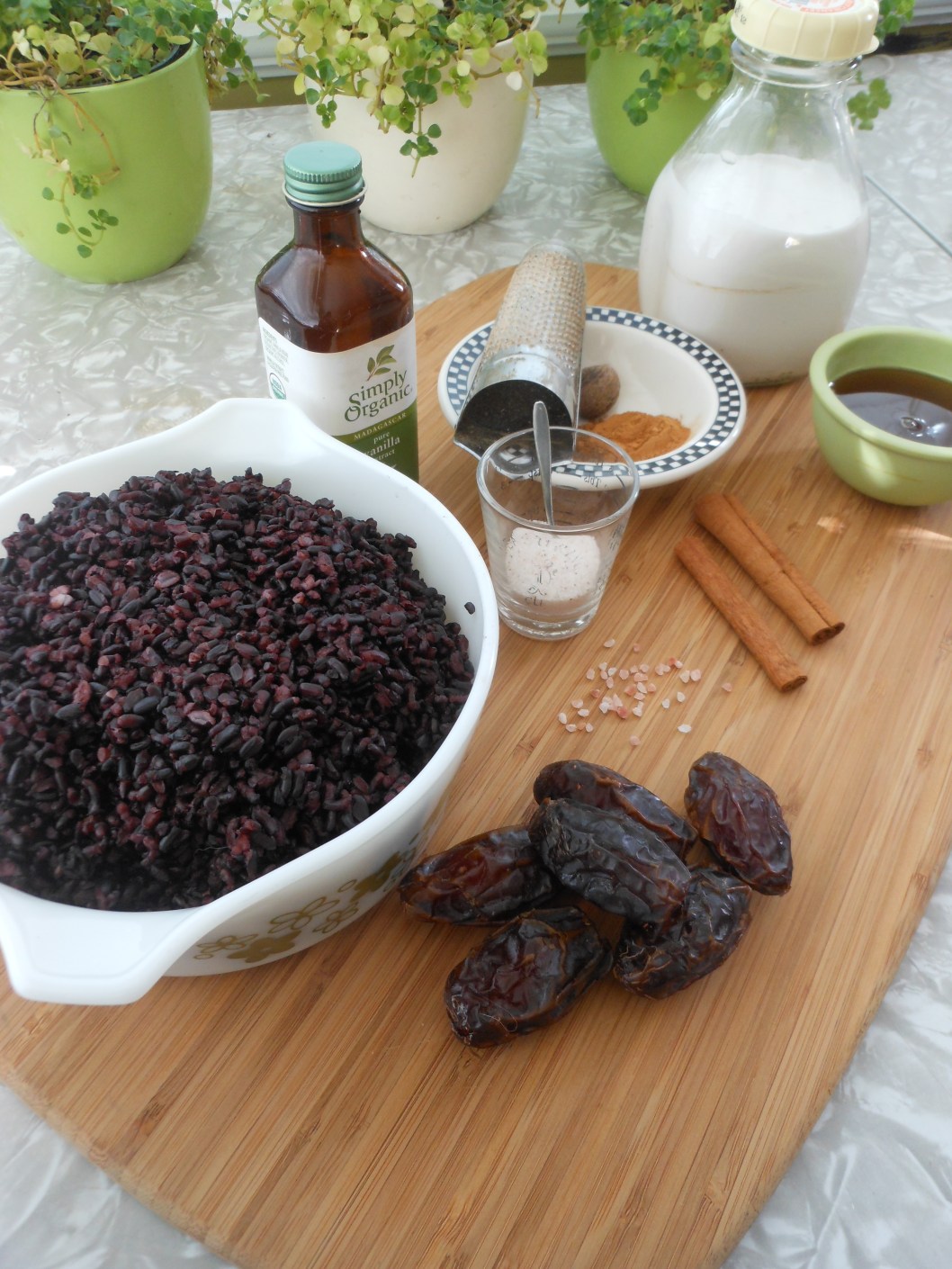 Black Rice Coconut Pudding w/Dates | Cosmo Hippie Chef